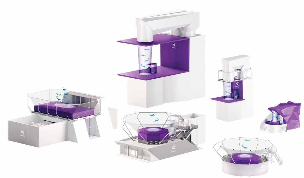 All vertical wind tunnel models - Aerodium Technologies